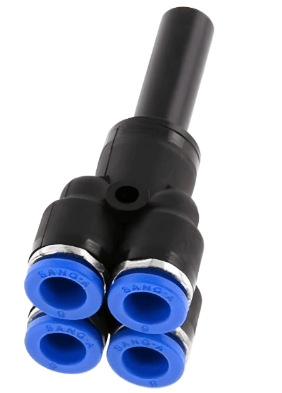 Push to Connect Double Wye "Y" Union Reducer 6mm Tube x 8mm Tube Plug