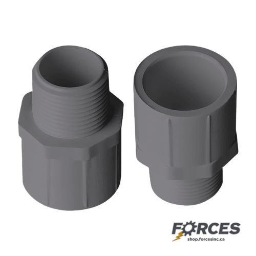 1-1/4" Male Adapter (SOC x MPT) Sch 40 - PVC Grey | 436012