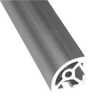 1" x 1" Quarter-Round Smooth T-Slotted Aluminum Extrusion - 6ft Bar
