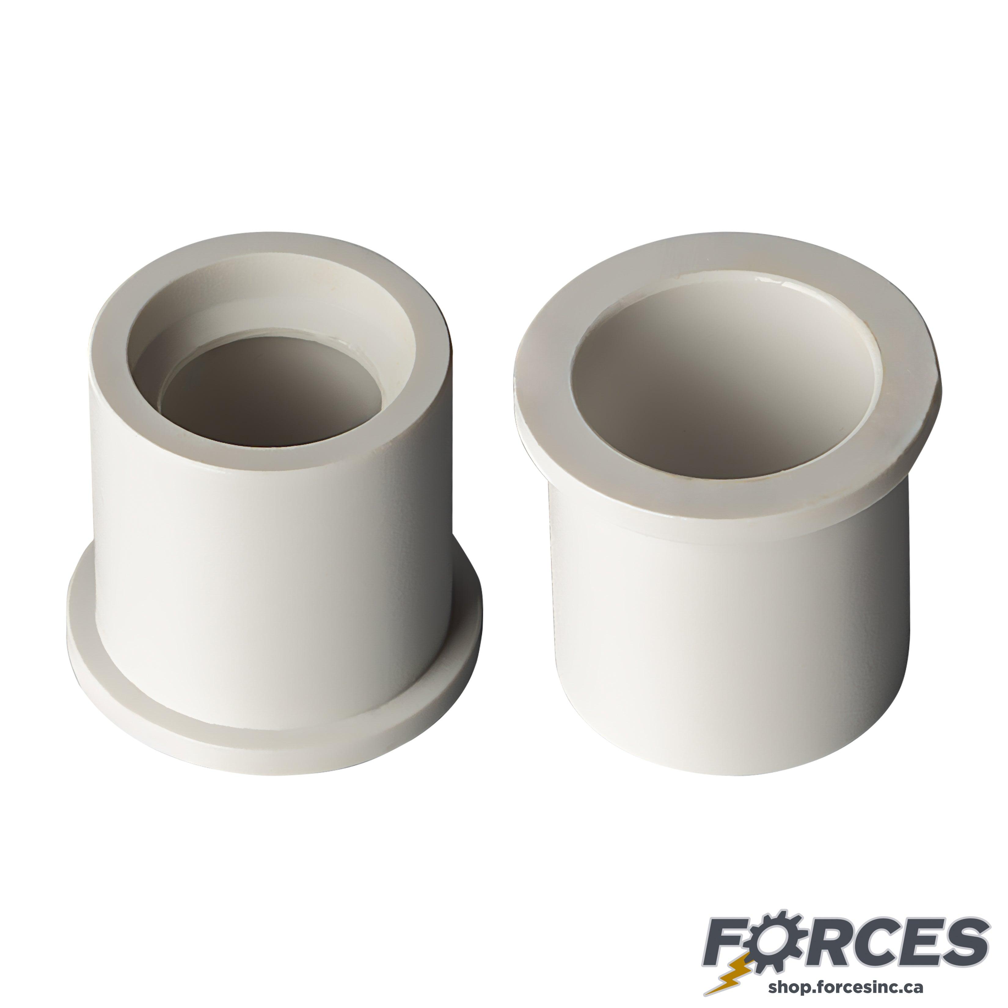 1" x 3/4" Reducer Bushing (SPG x SOC) Sch 40 - PVC White | 437131W