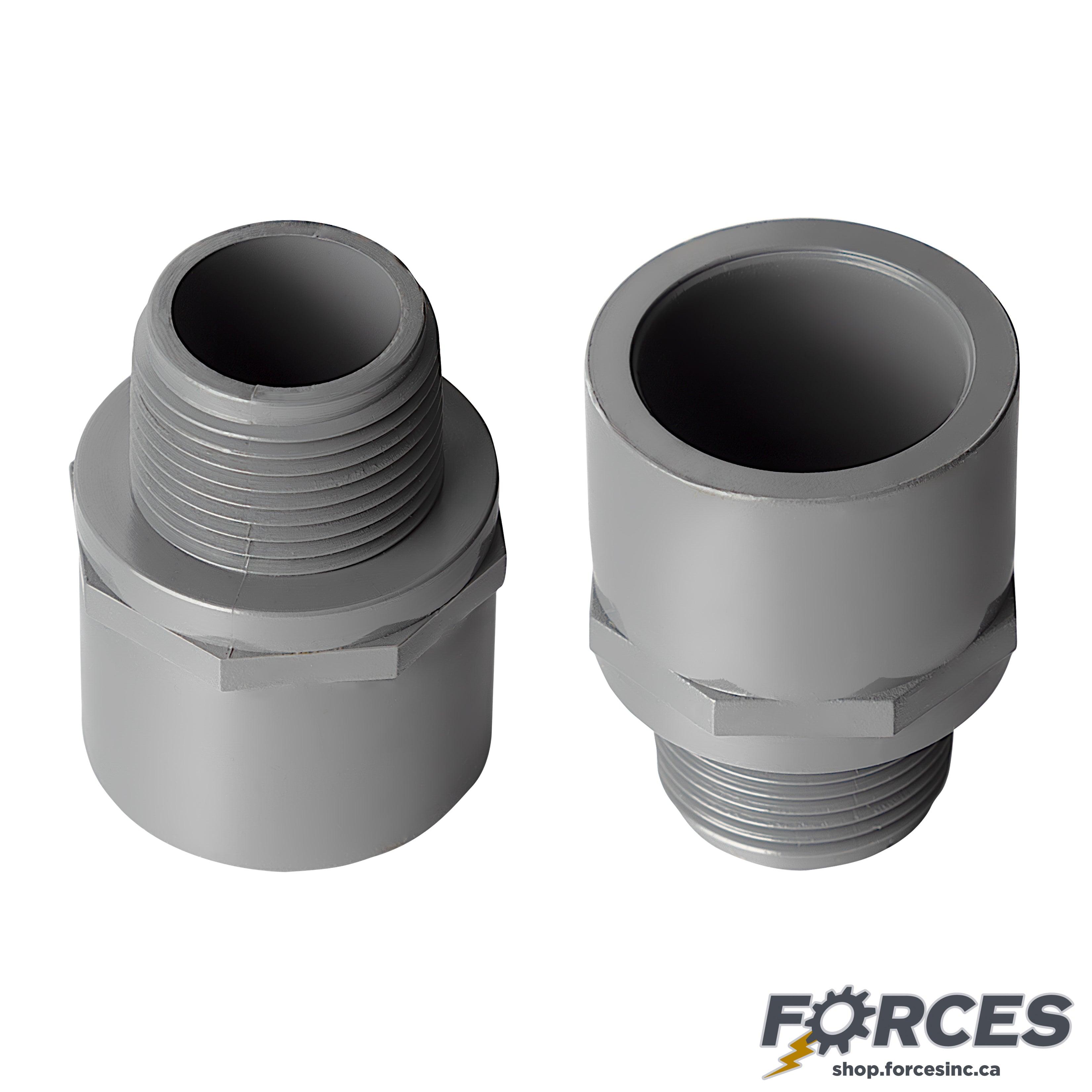 3" Male Adapter (SOC x MPT) Sch 80 - PVC Grey | 836030