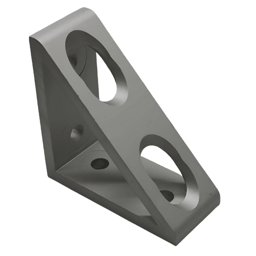 4 Hole Inside Corner Gusset 2" x 2" x 7/8" | 10 Series Aluminum T-Slot