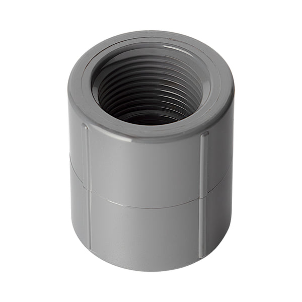PVC Coupling (Threaded) Sch 80 - Grey