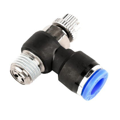 Push To Connect Flow Control Valve Elbow 3/8" Tube x 1/4" NPT (Meter I