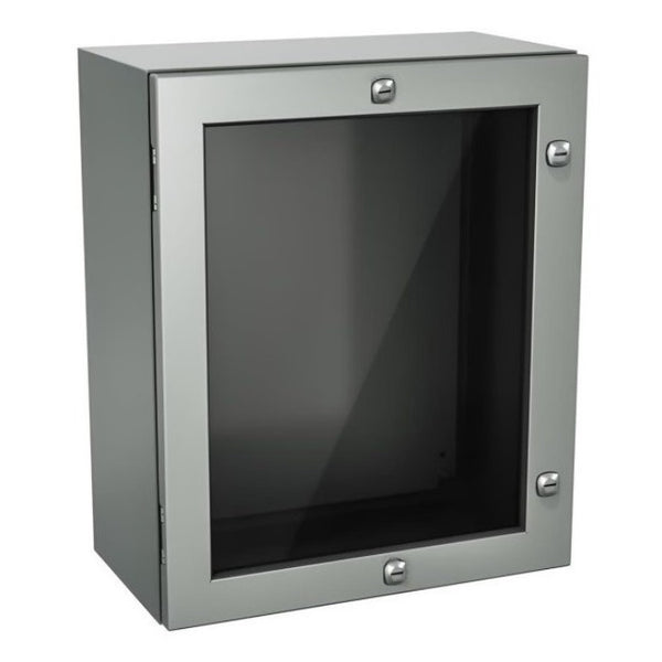 Windowed Enclosure 36" x 36" x 8" NEMA 4-12/IP66 - Powder Coated Steel